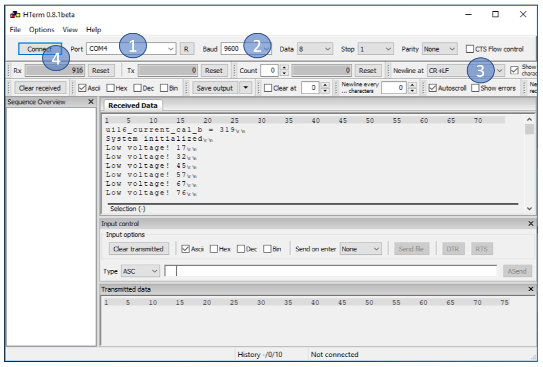 C#ROME-B Tutorial for UART logging